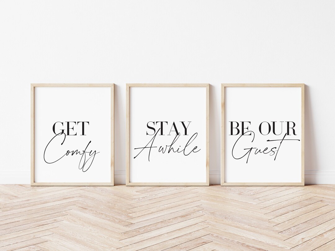 DIGITAL DOWNLOAD Trio Get Comfy Print Stay a While Print - Etsy