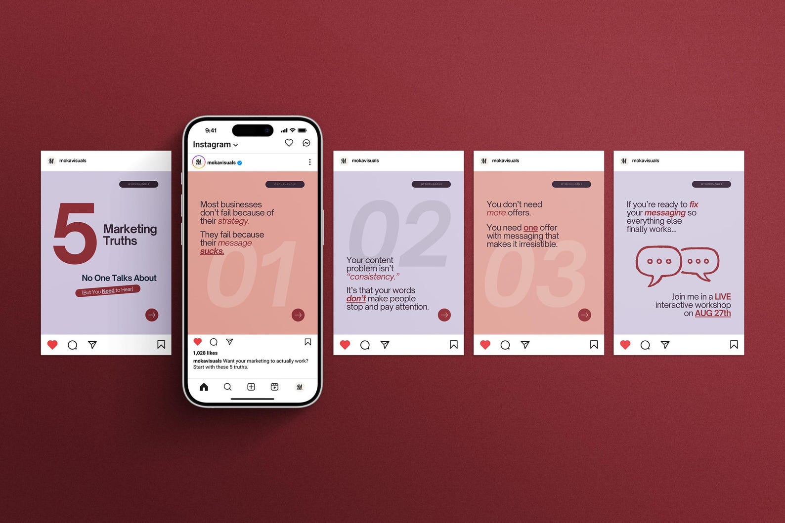 Canva Instagram Carousel Templates: Personal Branding Social Media Kit ...