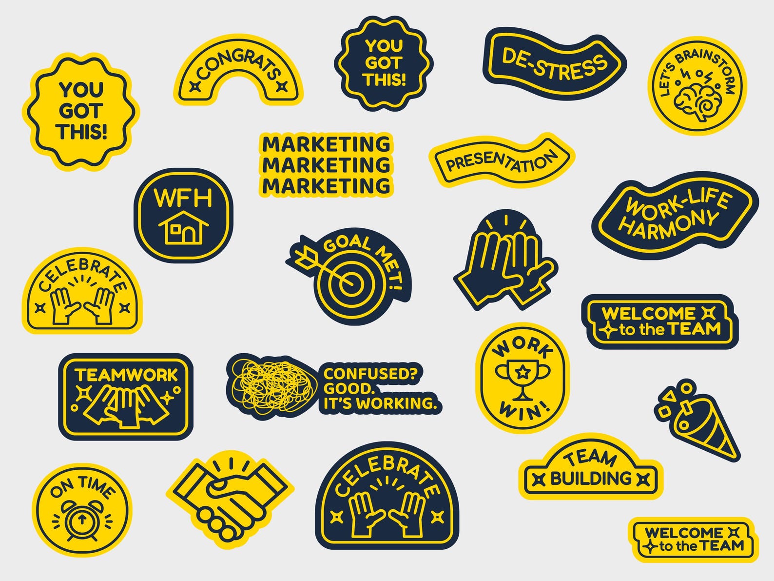 Office Motivation Stickers | Work & Team Productivity Sticker Pack ...