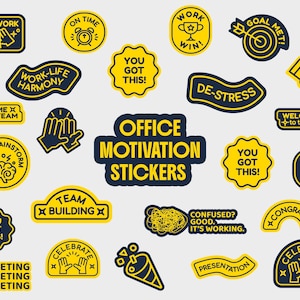 Office Motivation Stickers | Work & Team Productivity Sticker Pack ...