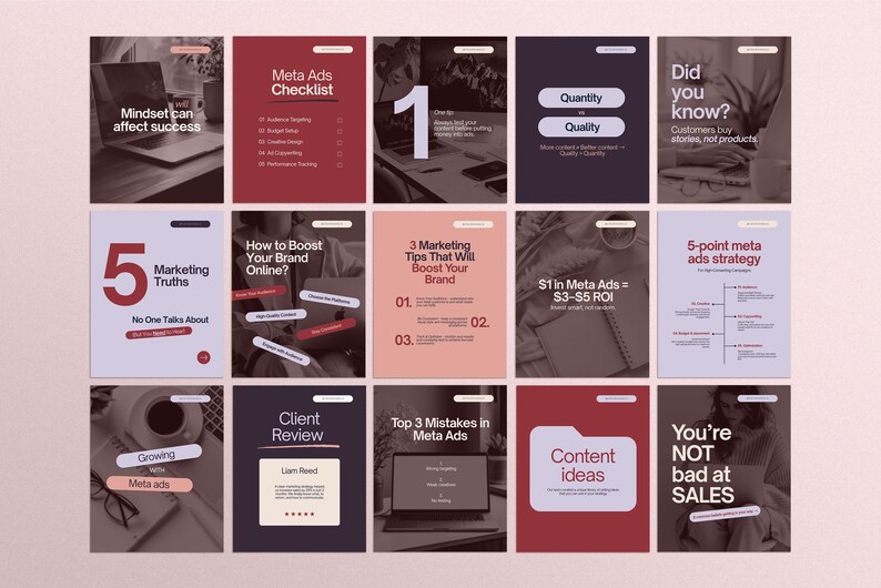Canva Instagram Carousel Templates: Personal Branding Social Media Kit ...