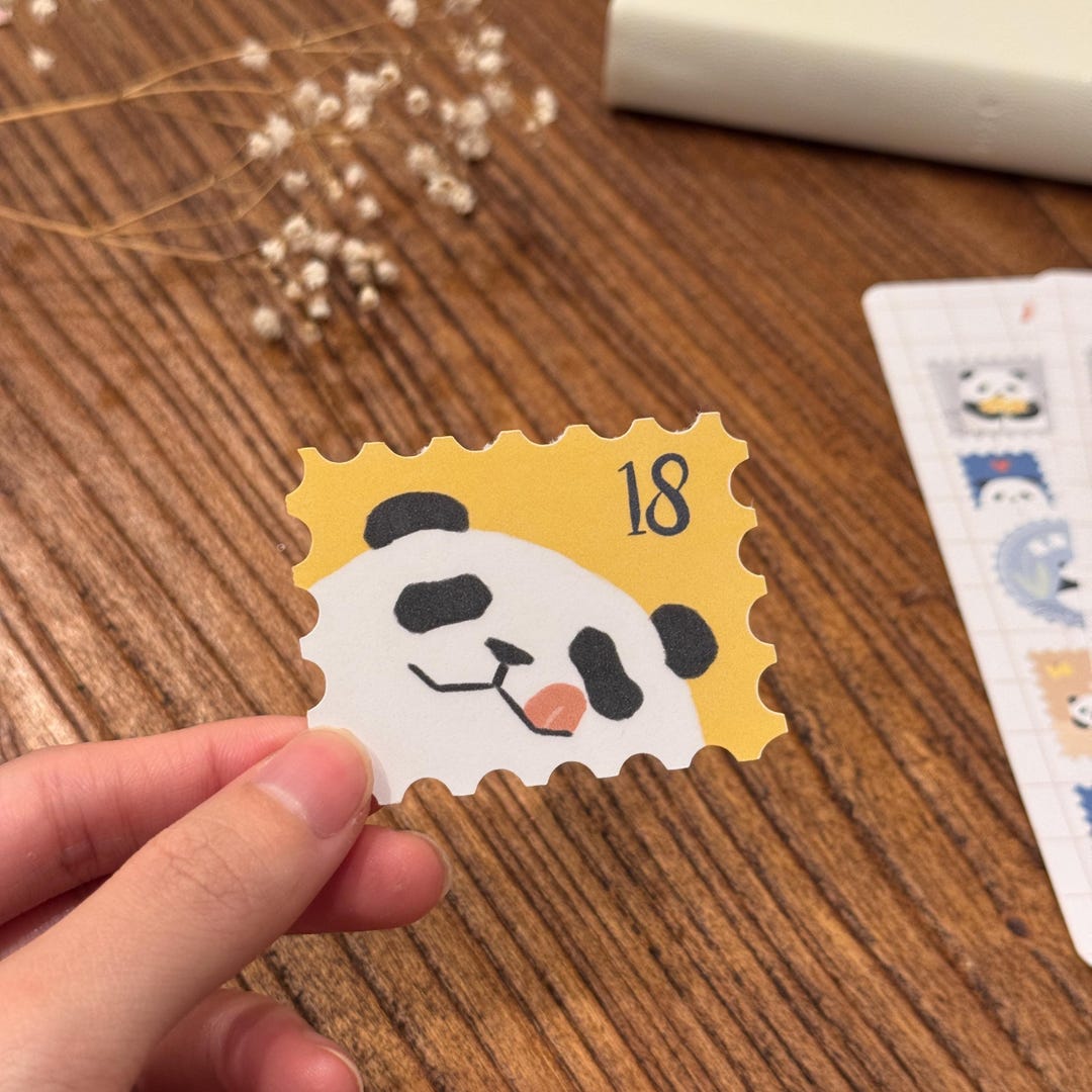 Big Face Panda Vinyl Sticker | Stamp Sticker | Laptop, Journal ...