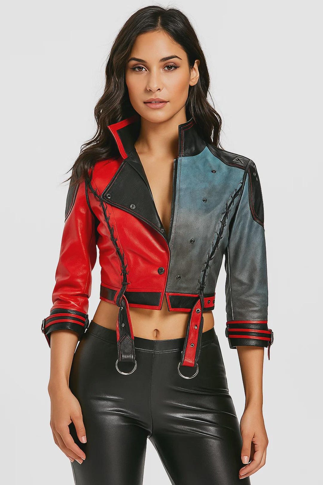 Villain-inspired Jacket | Faux Leather Coat With Graphic Details | Edgy ...
