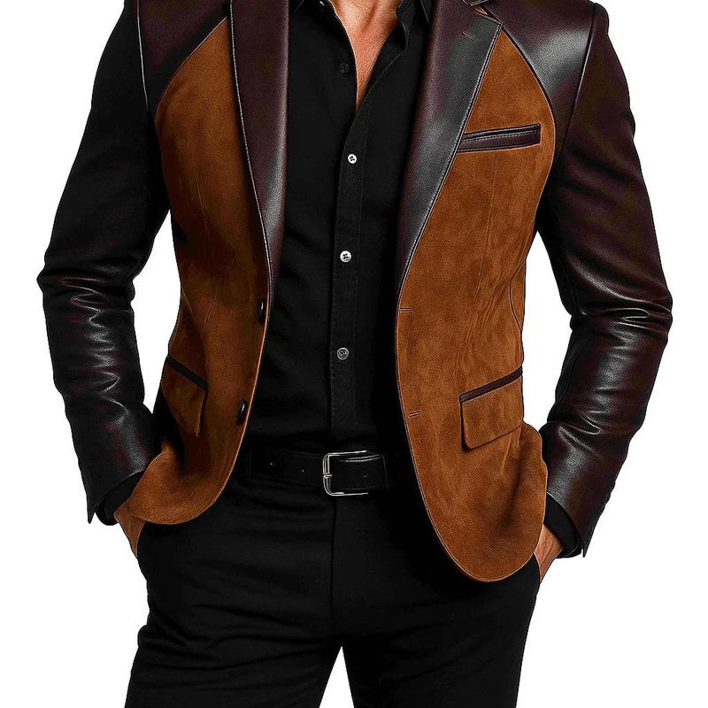 Mens Suede Brown Blazer - Etsy