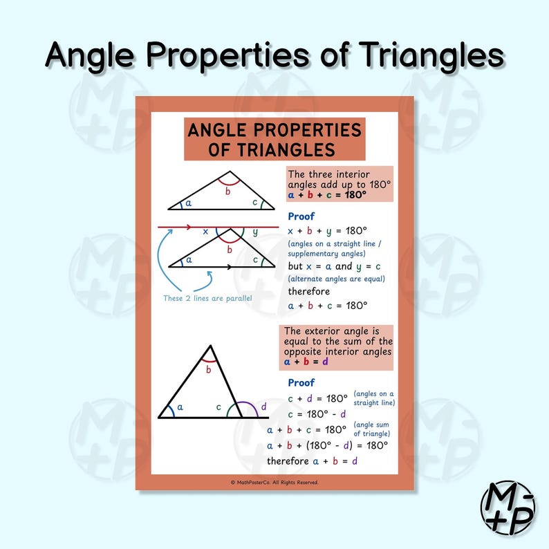 Geometry Triangles Posters (set of 6): Types, Angles, Congruent ...