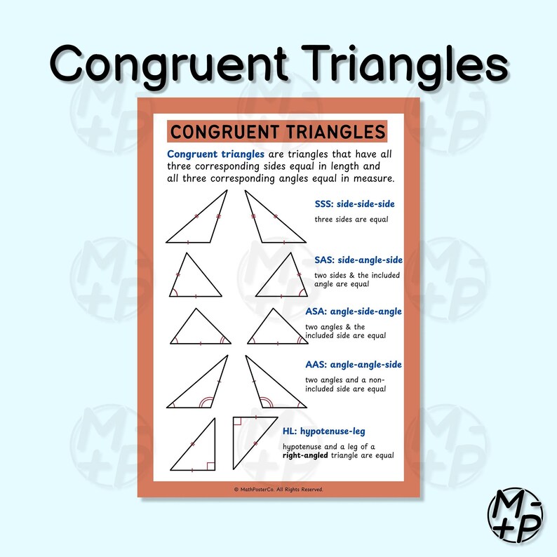 Geometry Triangles Posters (set of 6): Types, Angles, Congruent ...
