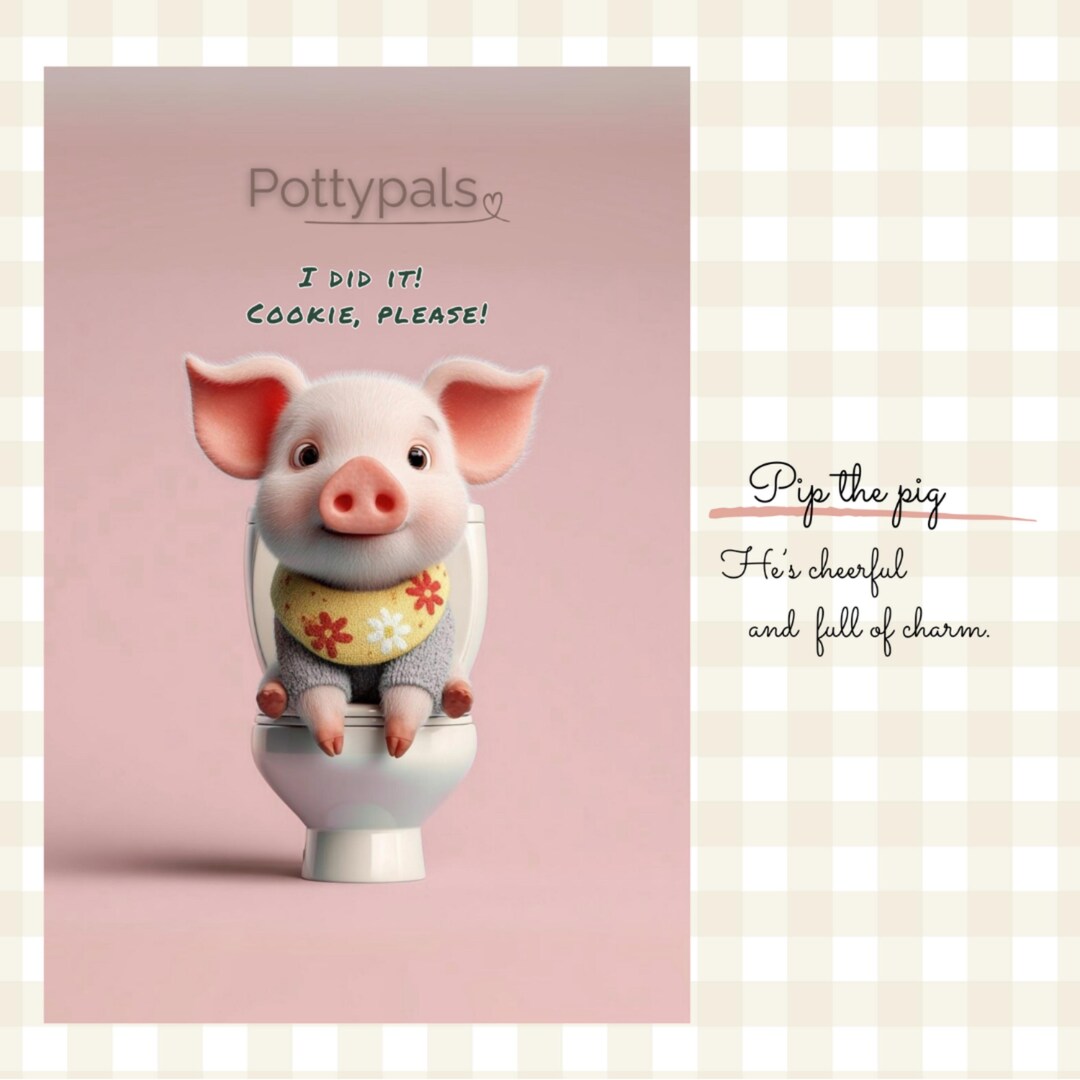 Pip the Pig – Pottypals Printable Wall Art - Etsy