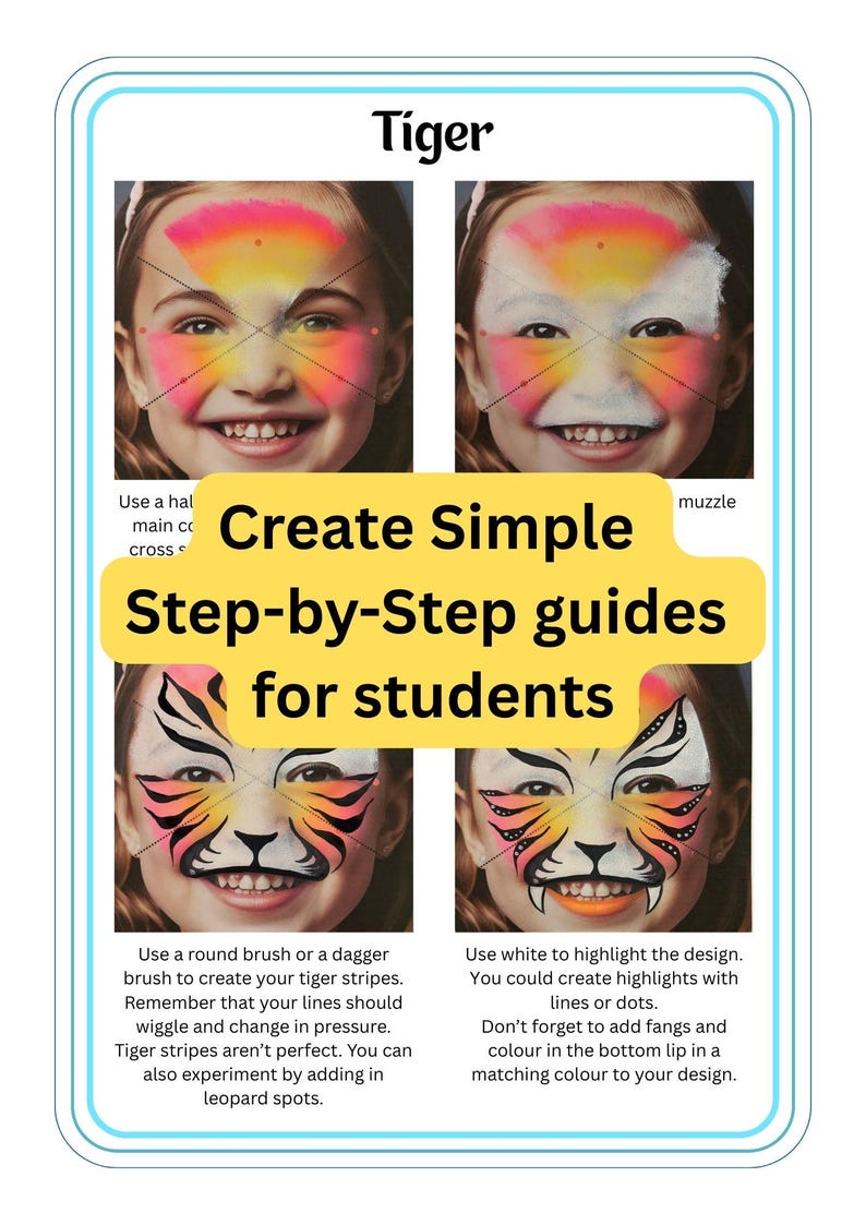 Face Painting Practice Sheets: Printable Face Charts for Artists ...