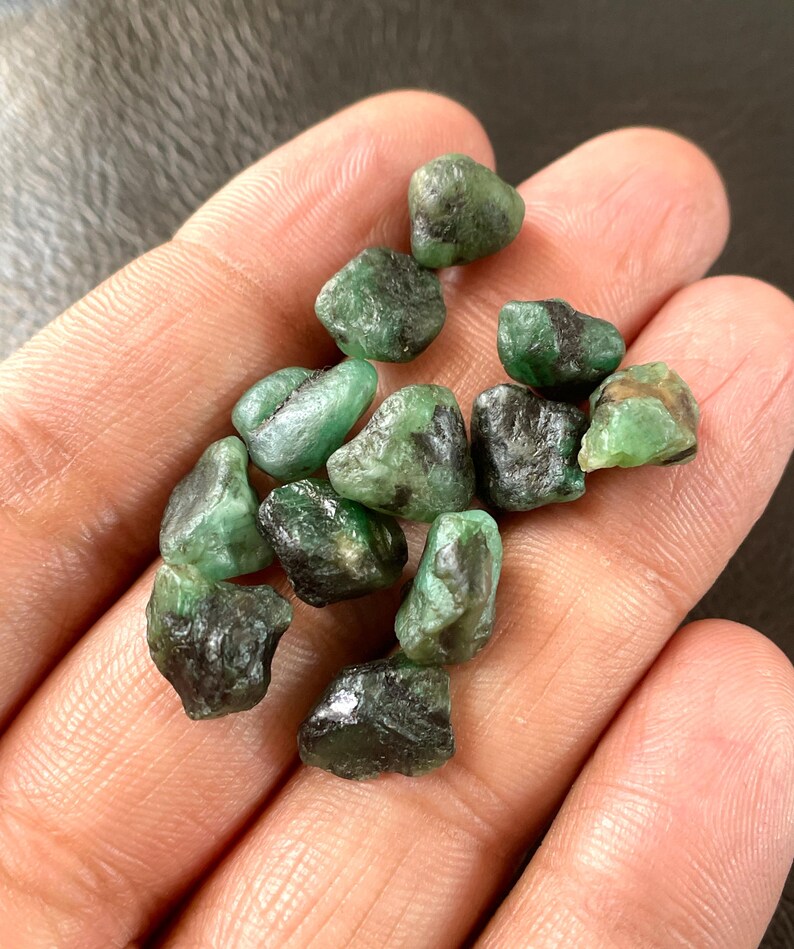12 Pcs~raw Emerald Stone, 100%natural Untreated Emerald Rough Crystals ...
