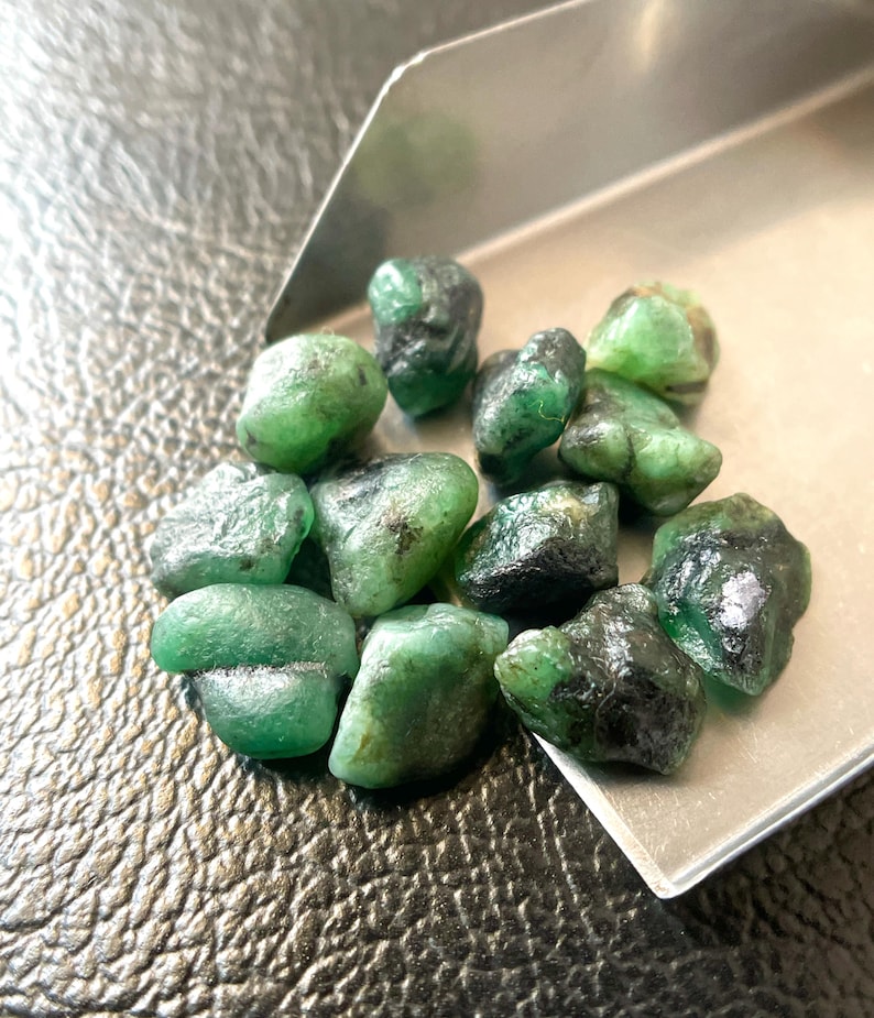 12 Pcs~raw Emerald Stone, 100%natural Untreated Emerald Rough Crystals ...