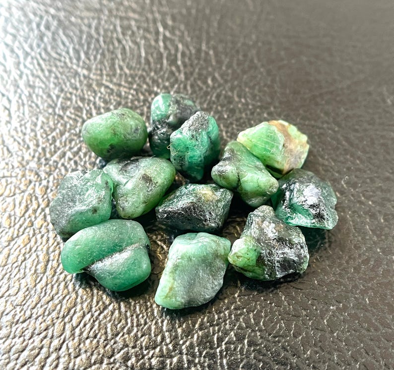 12 Pcs~raw Emerald Stone, 100%natural Untreated Emerald Rough Crystals ...