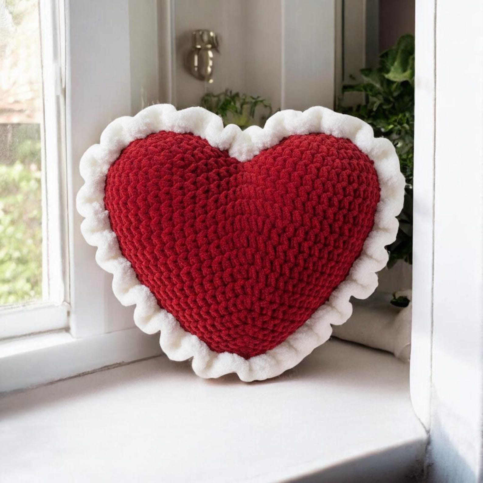 Ruffled Heart Plush Crochet Pattern, Valentine Red Heart Toy ...