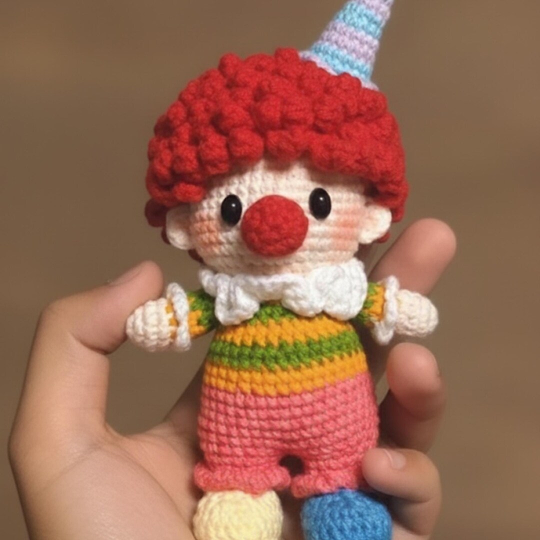 Crochet Red Nose Clown Patterns, Adorable Amigurumi Crochet, Clown ...