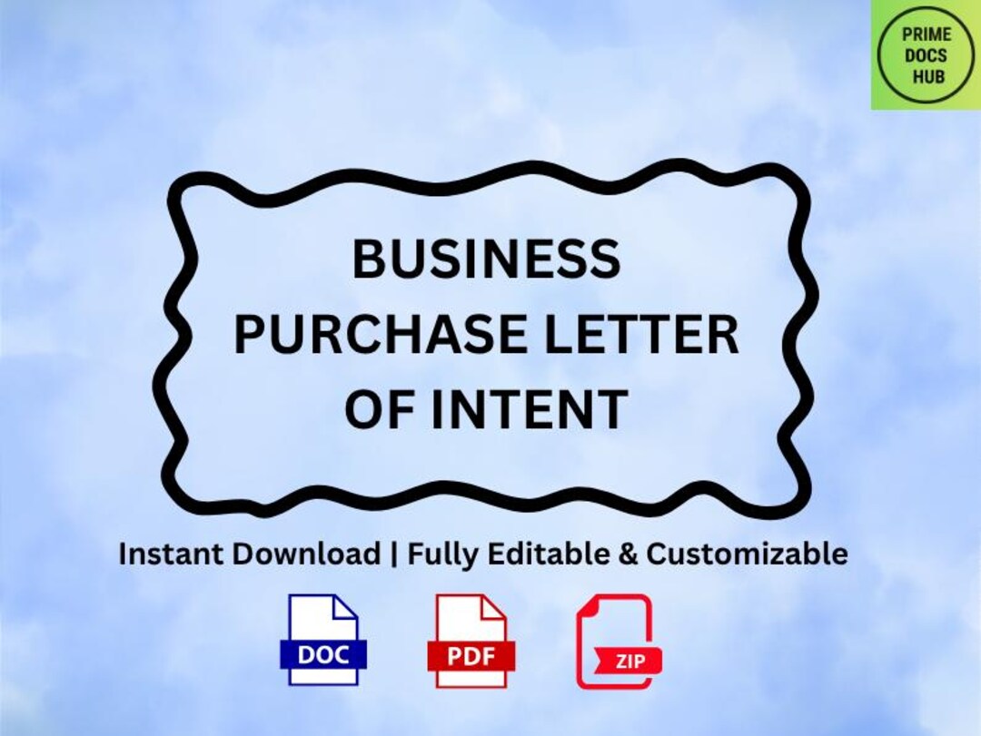 Business Purchase Letter of Intent – Formal Preliminary Agreement for ...