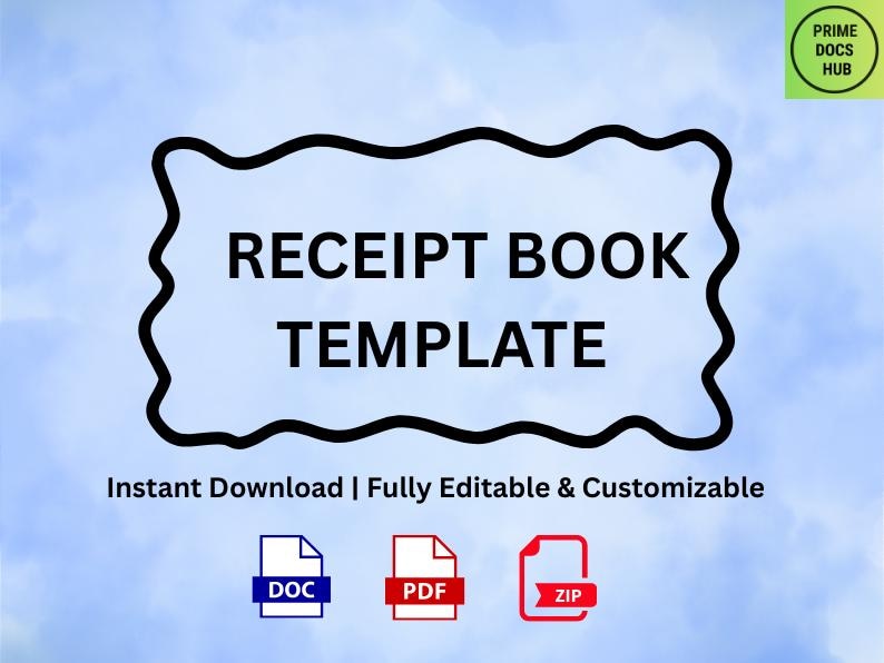 Editable Receipt Book Template: Printable Custom Receipt Form (PDF ...