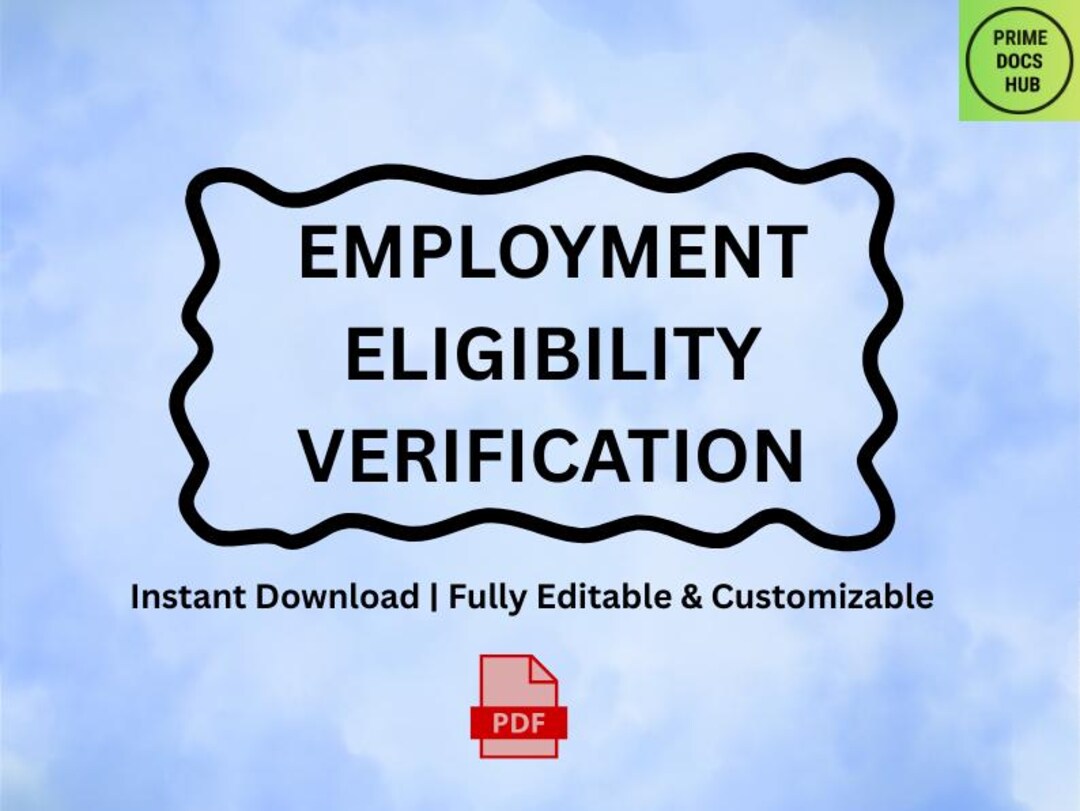 Editable Employment Eligibility Verification Template: I-9 Form ...