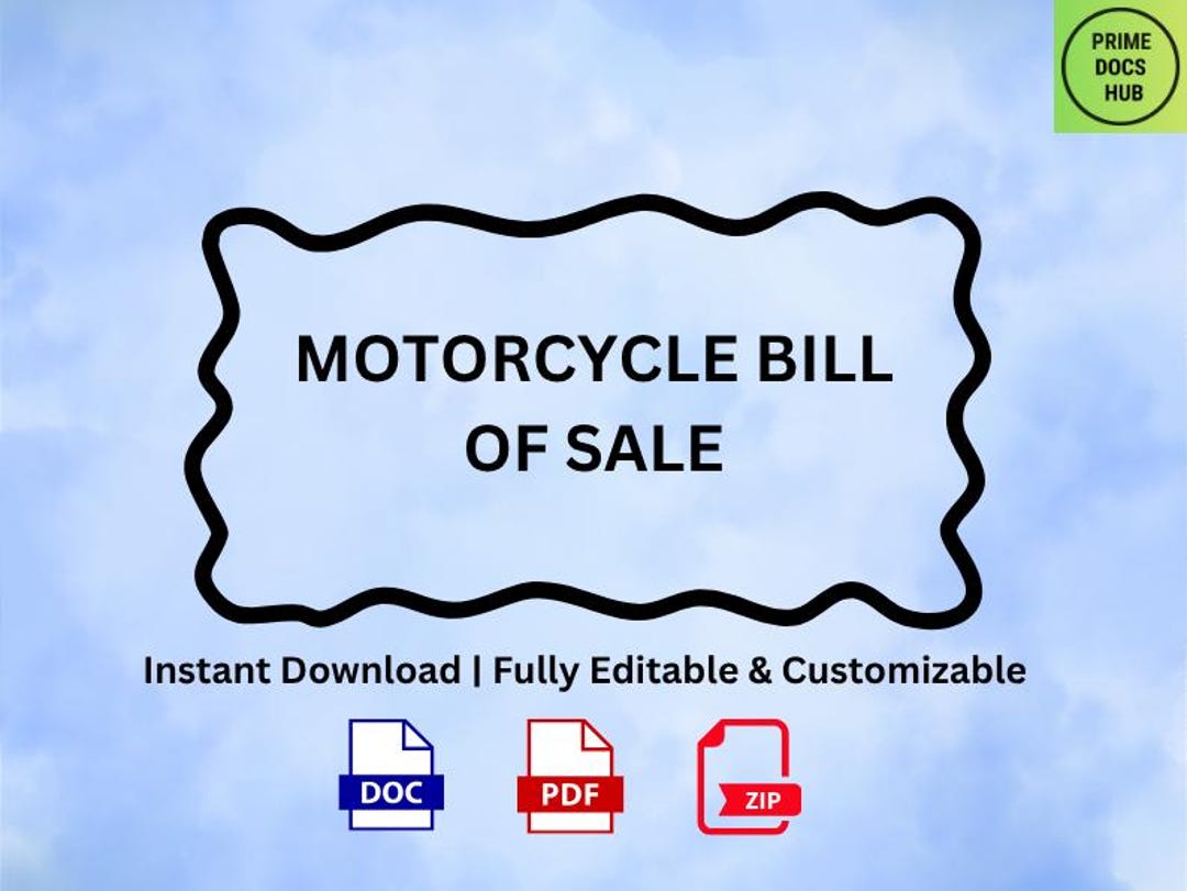 Motorcycle Bill of Sale – Legal Document for Motorcycle Ownership ...