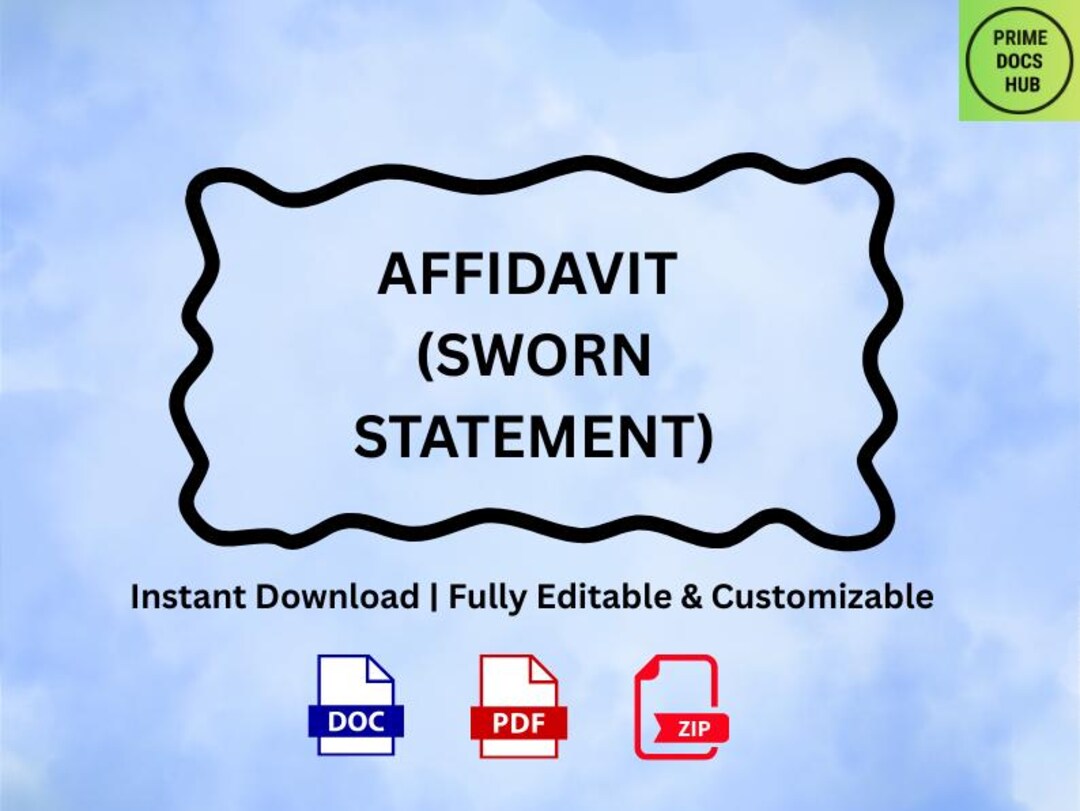 Affidavit (sworn Statement) Template – Legal Verified Written ...