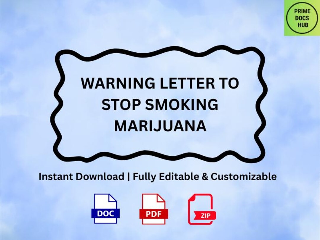 Warning Letter to Stop Smoking Marijuana – Tenant Notice Template - Etsy