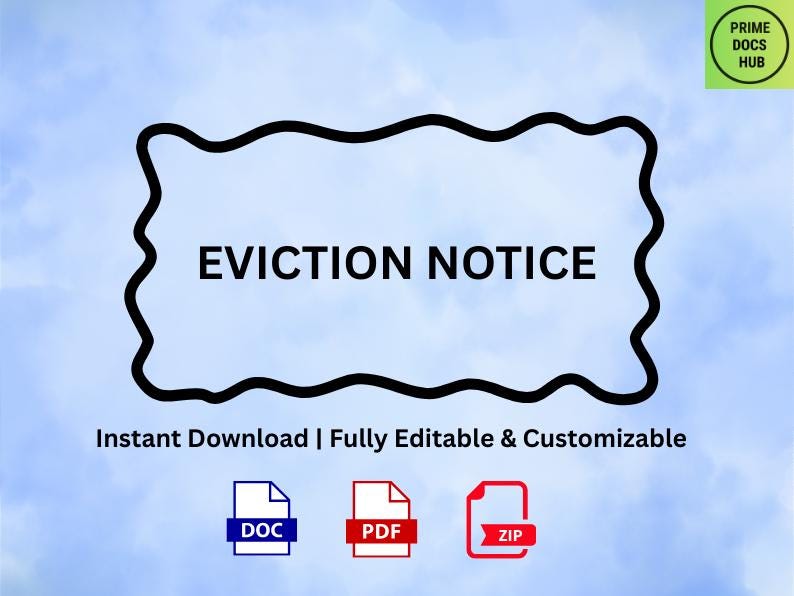 Eviction Notice Template: Editable Legal Tenant Warning (word & PDF) - Etsy