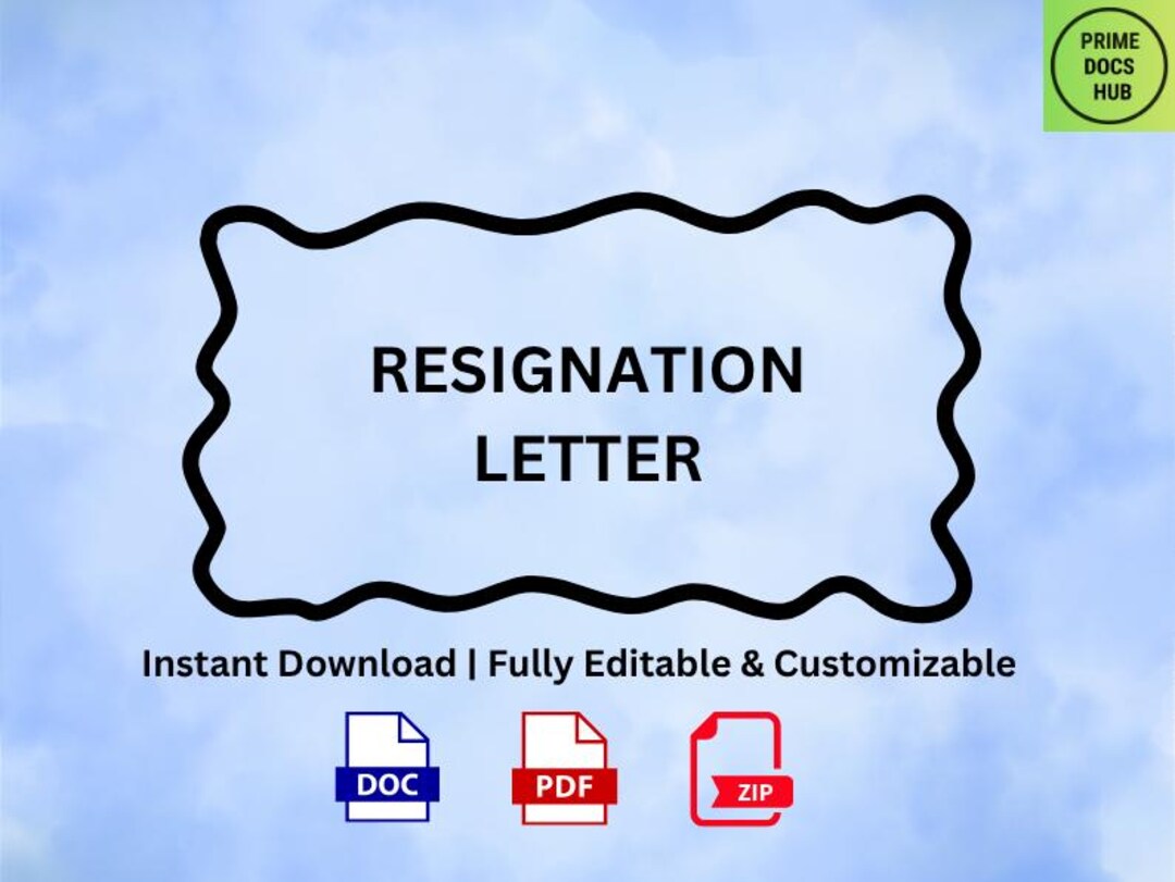 Resignation Letter – Formal Notice of Job Departure ( DOCX & PDF ...