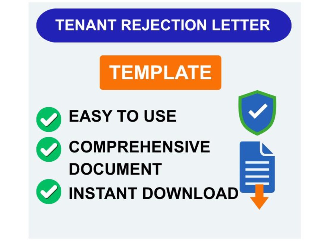 Tenant Rejection Letter Template, Rental Application, FCRA Compliant ...