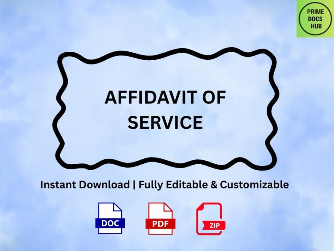 Affidavit of Service Template: Editable Legal Proof (DOCX & PDF) - Etsy