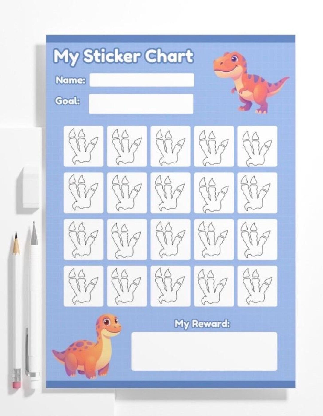 Dinosaur Reward Chart Printable - Etsy