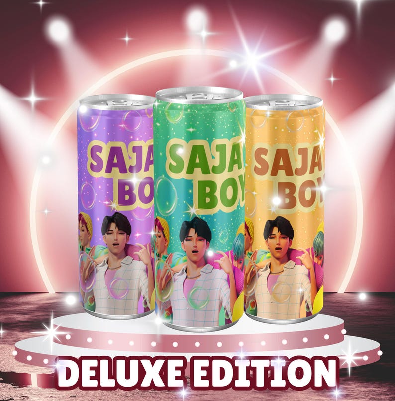 Kpop Demon Hunter Saja Boys Soda Can Labels Deluxe 12oz Slim, Jinu Abby ...