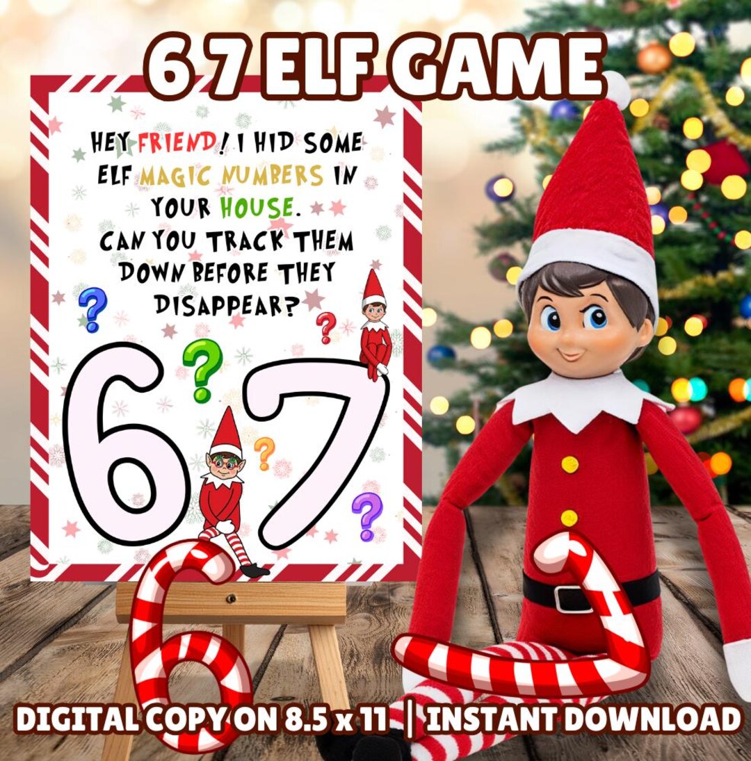 6 7 Six Seven Elf Props Kit, Printable Six Seven Investigation Game ...
