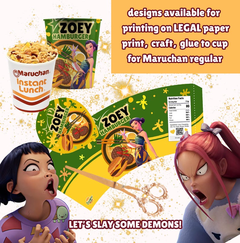 3 Kpop Demon Hunters Ramen Labels Deluxe Edition, Mira Rumi Zoey Cup ...