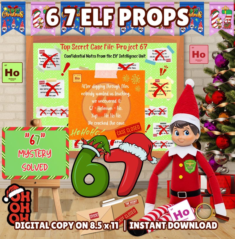 6 7 Six Seven Funny Elf Props, Printable 67 Six Seven Meme ...