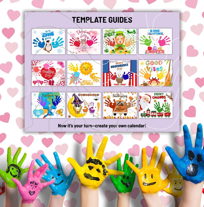 2026 Handprint Calendar Craft Printable, Handprint Activity Bundle ...