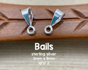 5 Pieces 9mm Small Bail 925 Sterling Silver Open Loop Pendant Charm ...