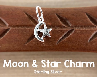 Moon and Stars Charm, Artisan Sterling Silver - Etsy