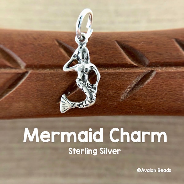 Sterling Silver Mermaid Charm - Etsy