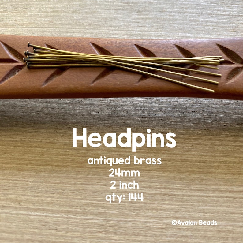 Headpins, Antiqued Brass, 2 Inches, 24 Gauge, 144 Pieces - Etsy
