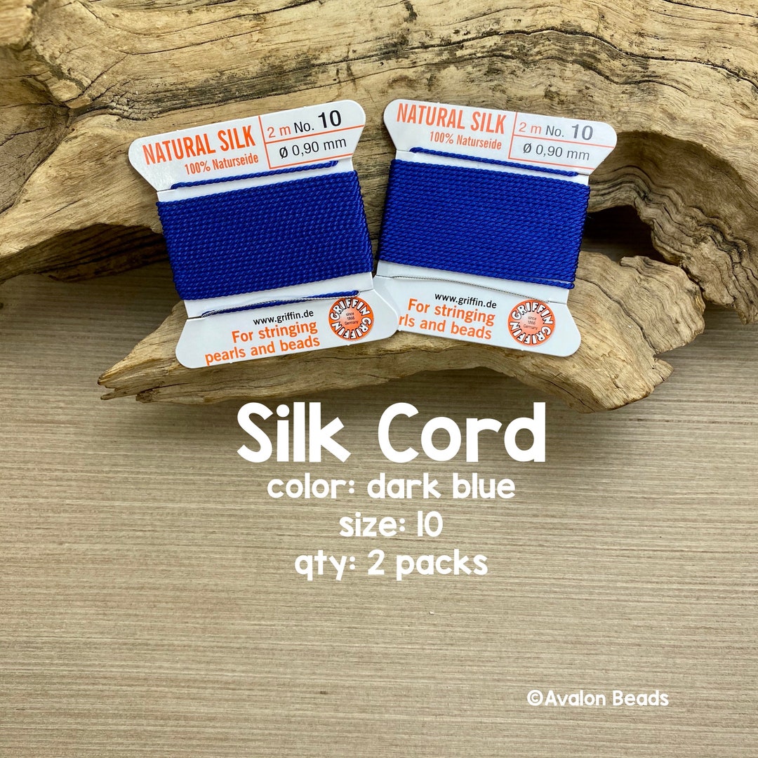 Natural Silk Cord, With Needle, Size 10, Dark Blue, 2 Packs - Etsy