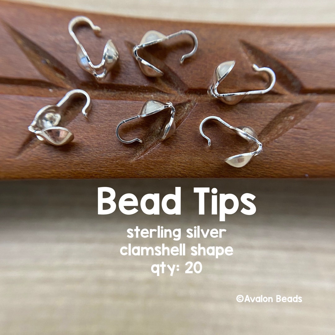 Sterling Silver Bead Tips, Clamshell, 20 Pieces - Etsy