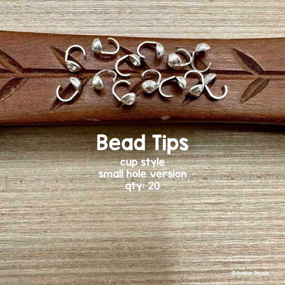 Sterling Silver Bead Tips, Cup, Smaller Hole, 20 Pieces - Etsy