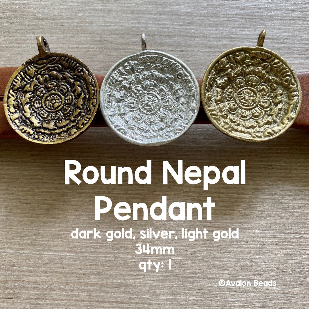 Round Disc Pendant, Tribal Focal Piece From Nepal - Etsy