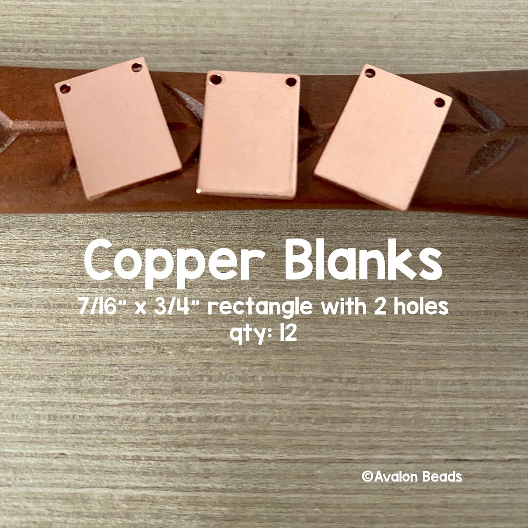 Copper Rectangle Blanks With 2 Holes, 7/16" X 3/4", 12 Pieces - Etsy