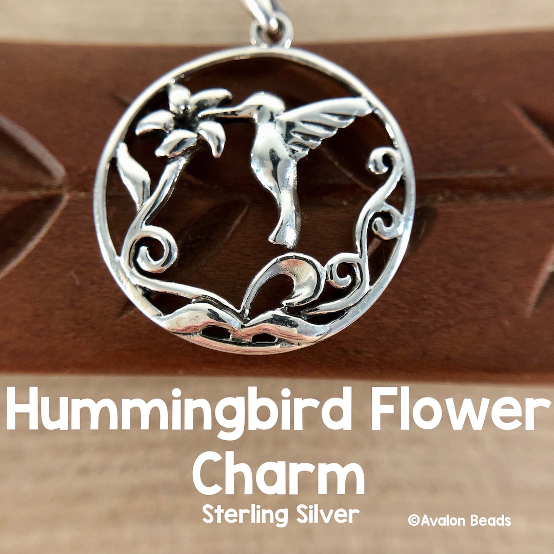 Hummingbird Charm, Sterling Silver - Etsy