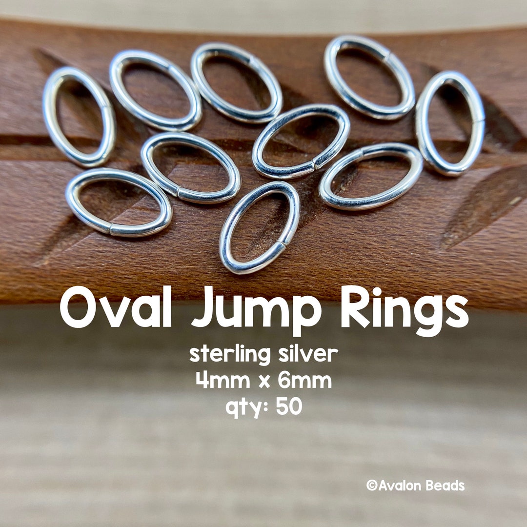 Sterling Silver Oval Jump Rings, 4mm X 6mm, 50 Pieces - Etsy