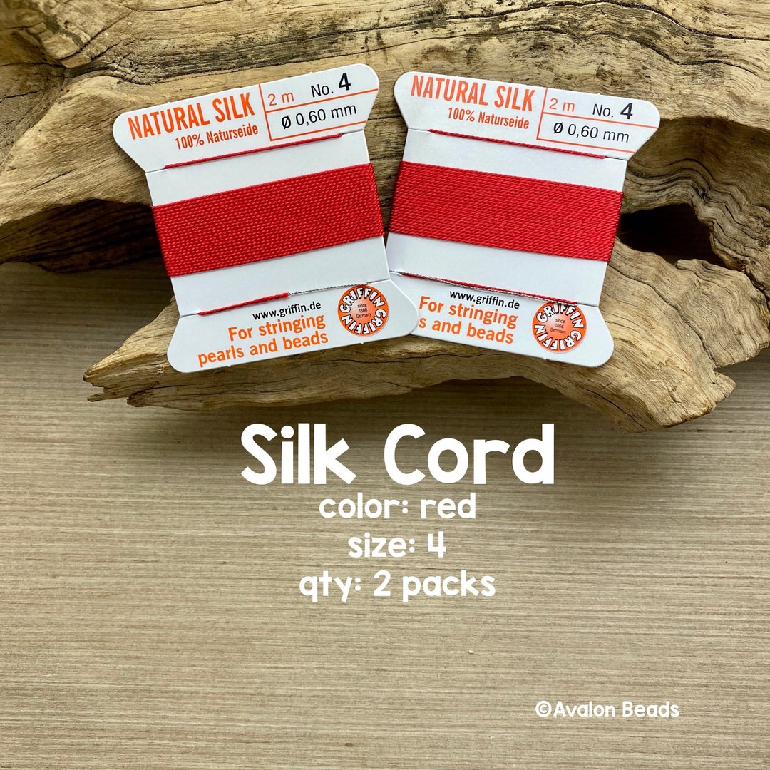 Griffin Silk Cord With Needle, Size 4, Red, 2 Packs - Etsy