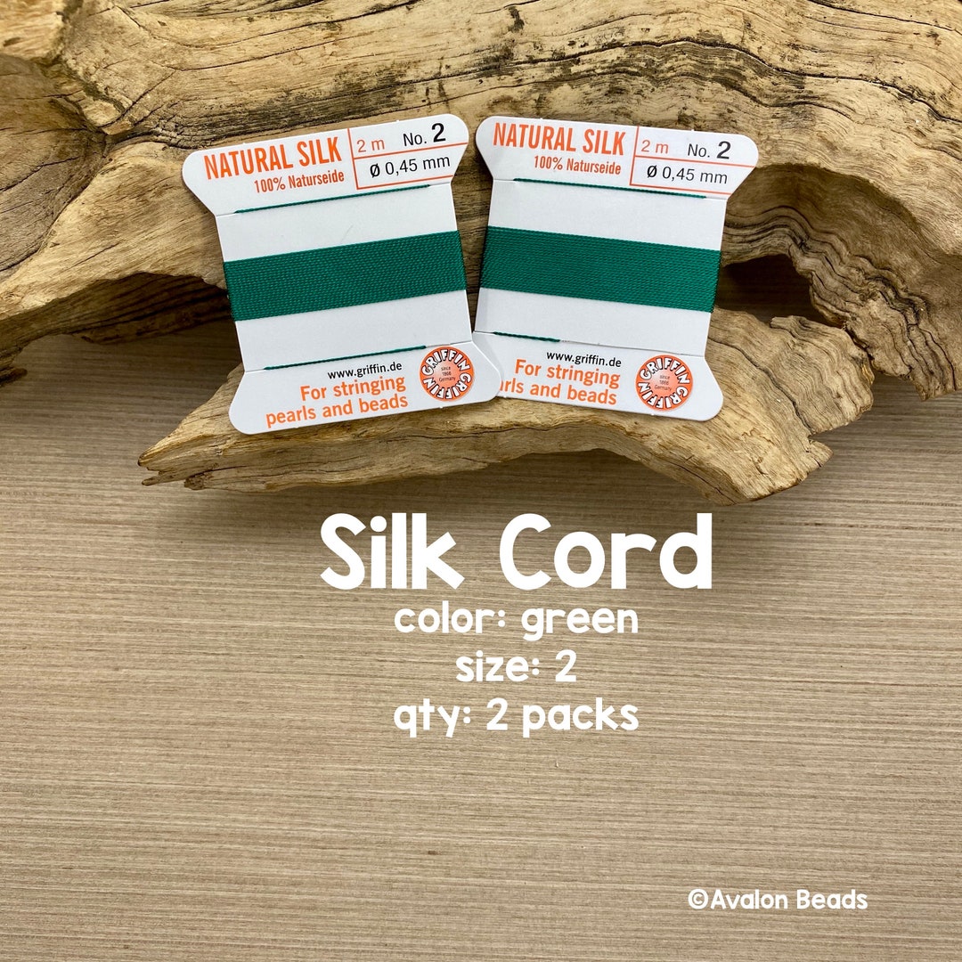 Griffin Silk Cord With Needle, Size 2, Green, 2 Packs - Etsy