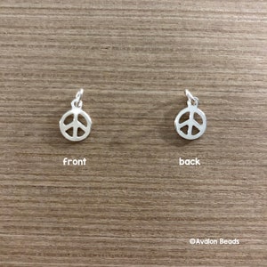 Peace Charm, Sterling Silver, Small Peace Sign, 8x11mm, Two Pieces - Etsy