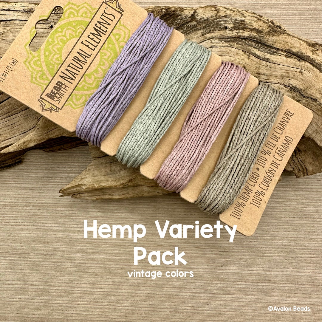Hemp Cord Variety Pack, 1.0mm, 4 Colors: Vintage Colors, Macrame Cord ...