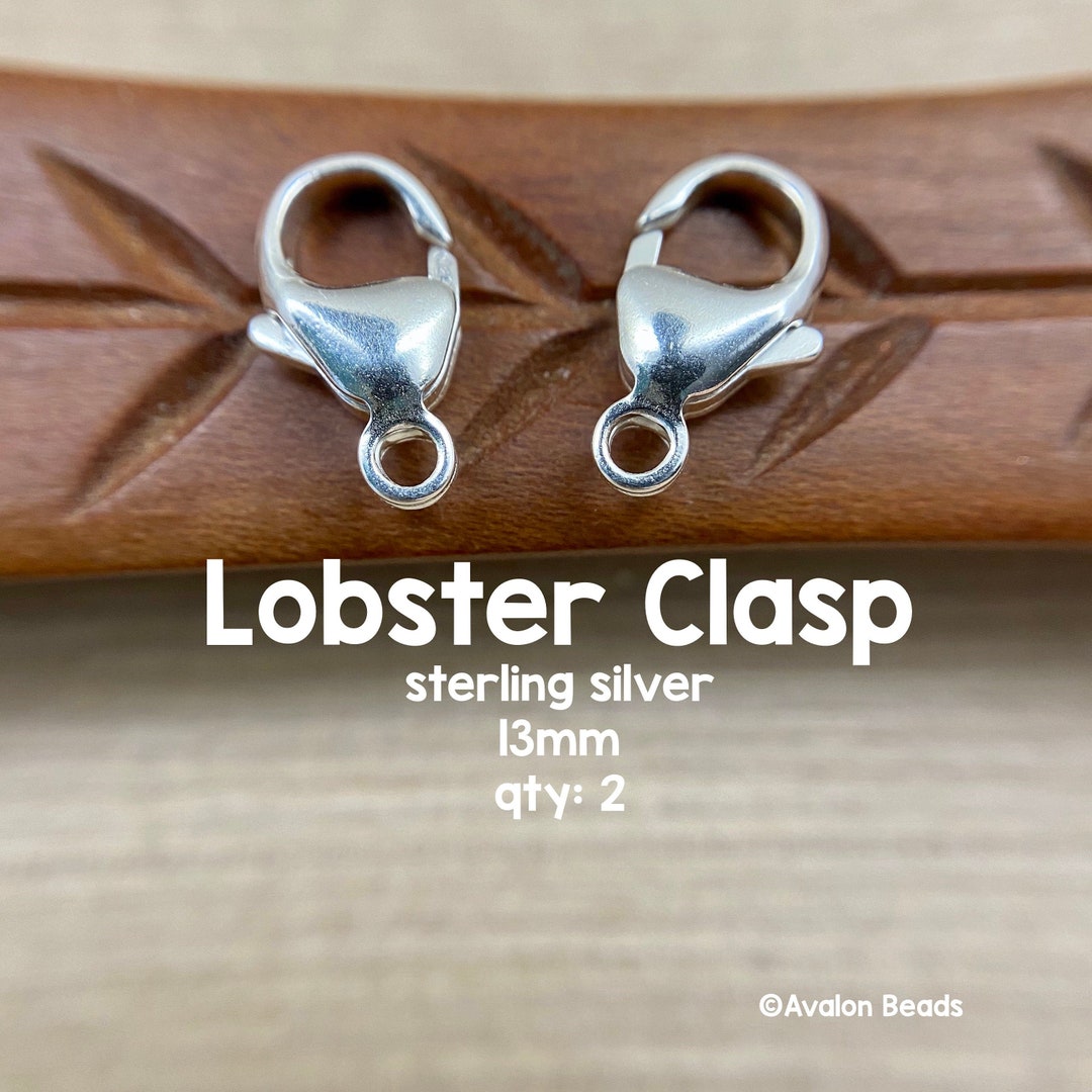 Sterling Silver Lobster Clasps, 13mm, 2 Pieces - Etsy
