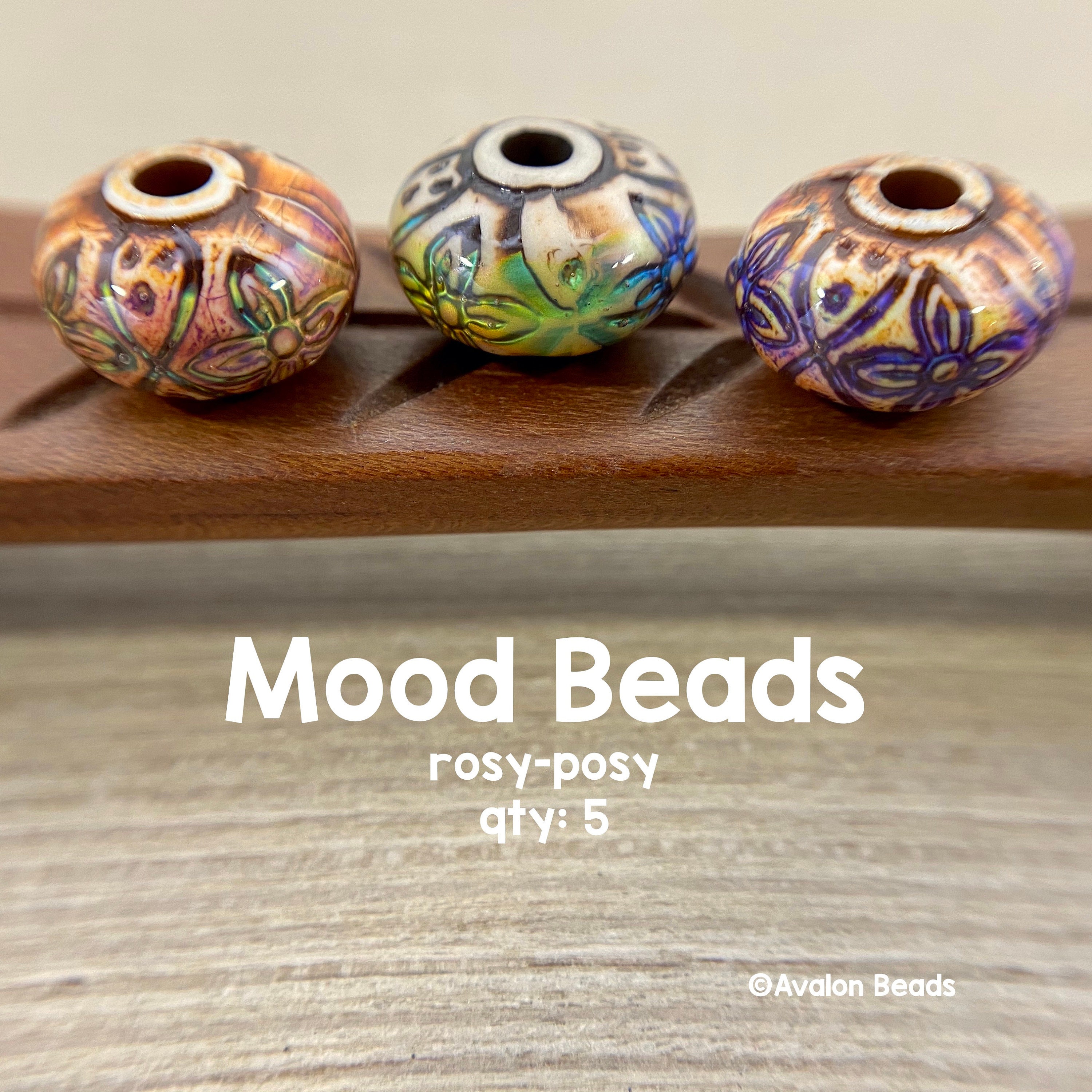 Mood Beads Rosy-Posy Color Changing Beads 5 pieces | Etsy